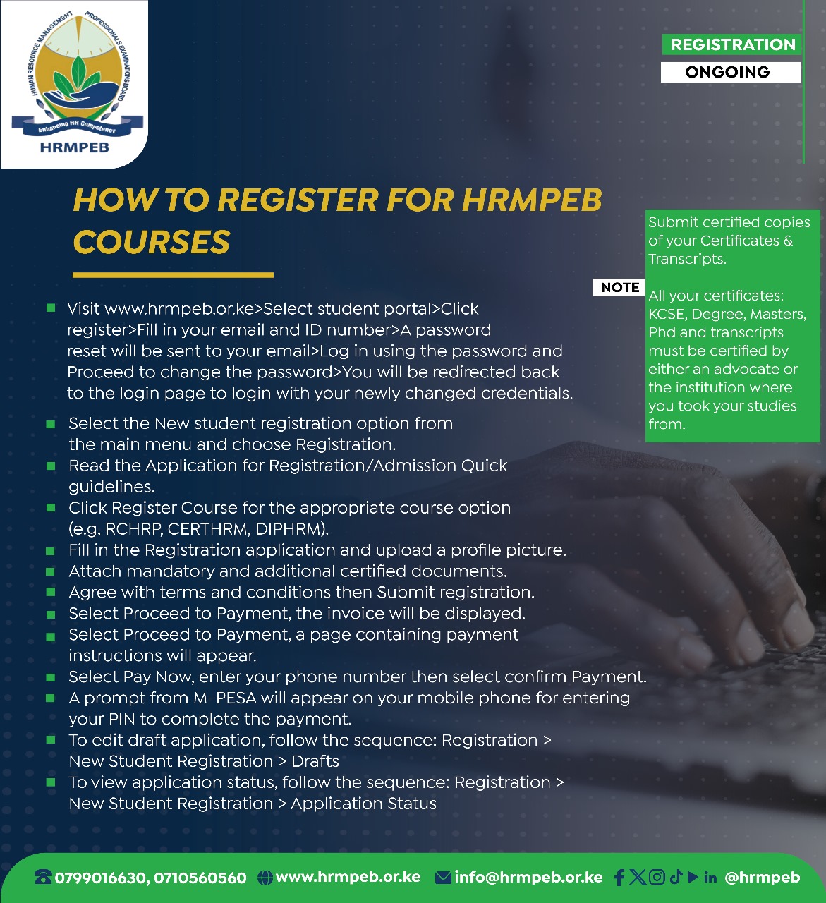 Registration Process – HRMPEB